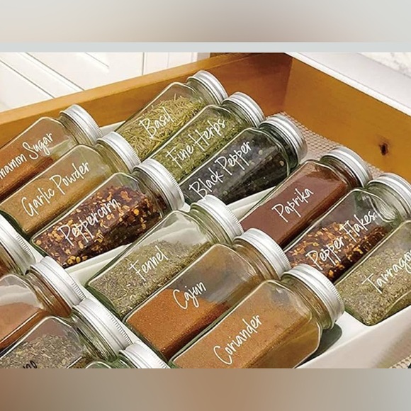 Dining | New Complete List Of Spice Labels White Writing Waterproof ...
